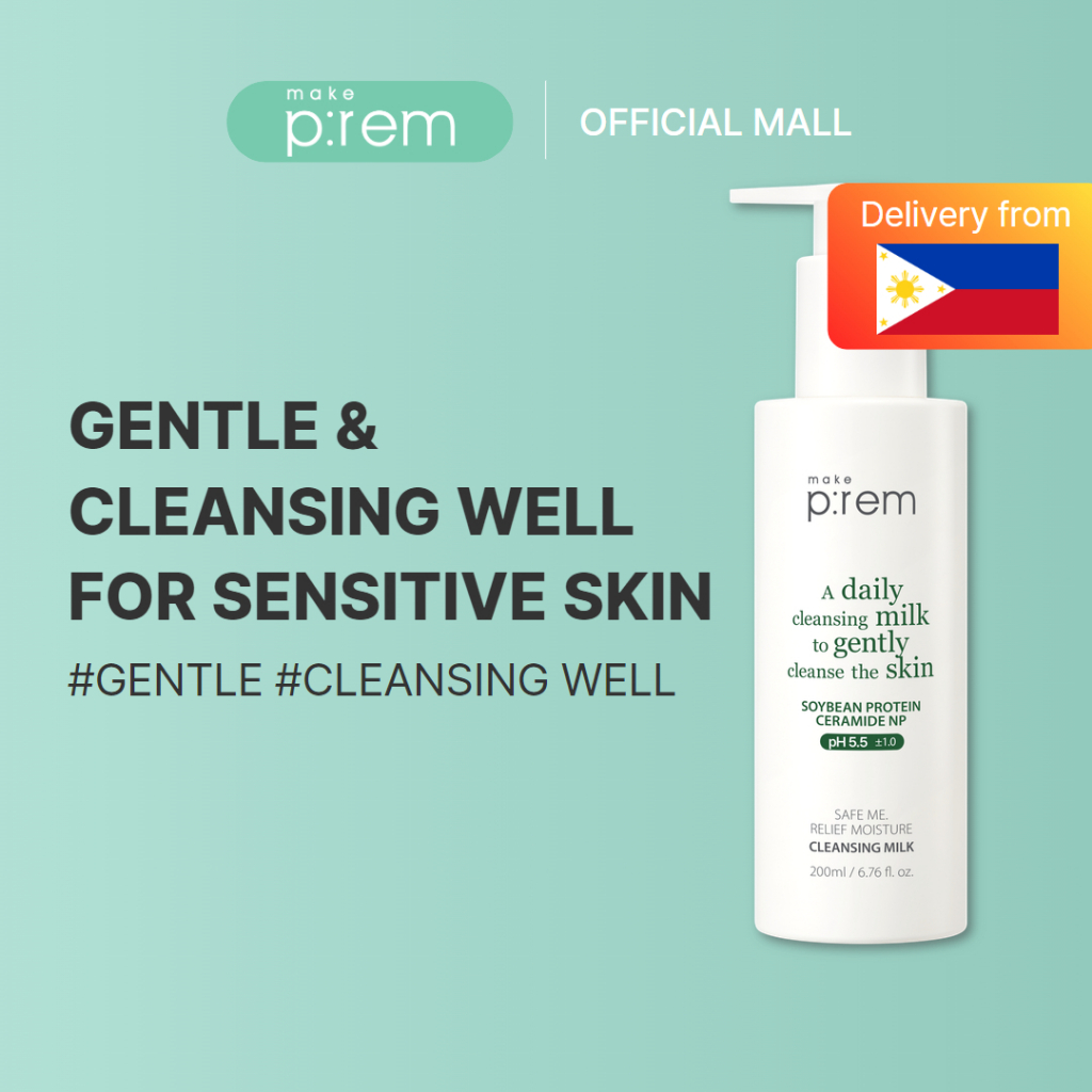 MAKE PREM Safe me. Relief Moisture Cleansing Milk 200ml | Shopee ...