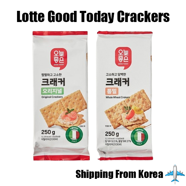 [Lotte] Good Today Crackers 250g｜Original / Whole Wheat｜Korean Snacks ...