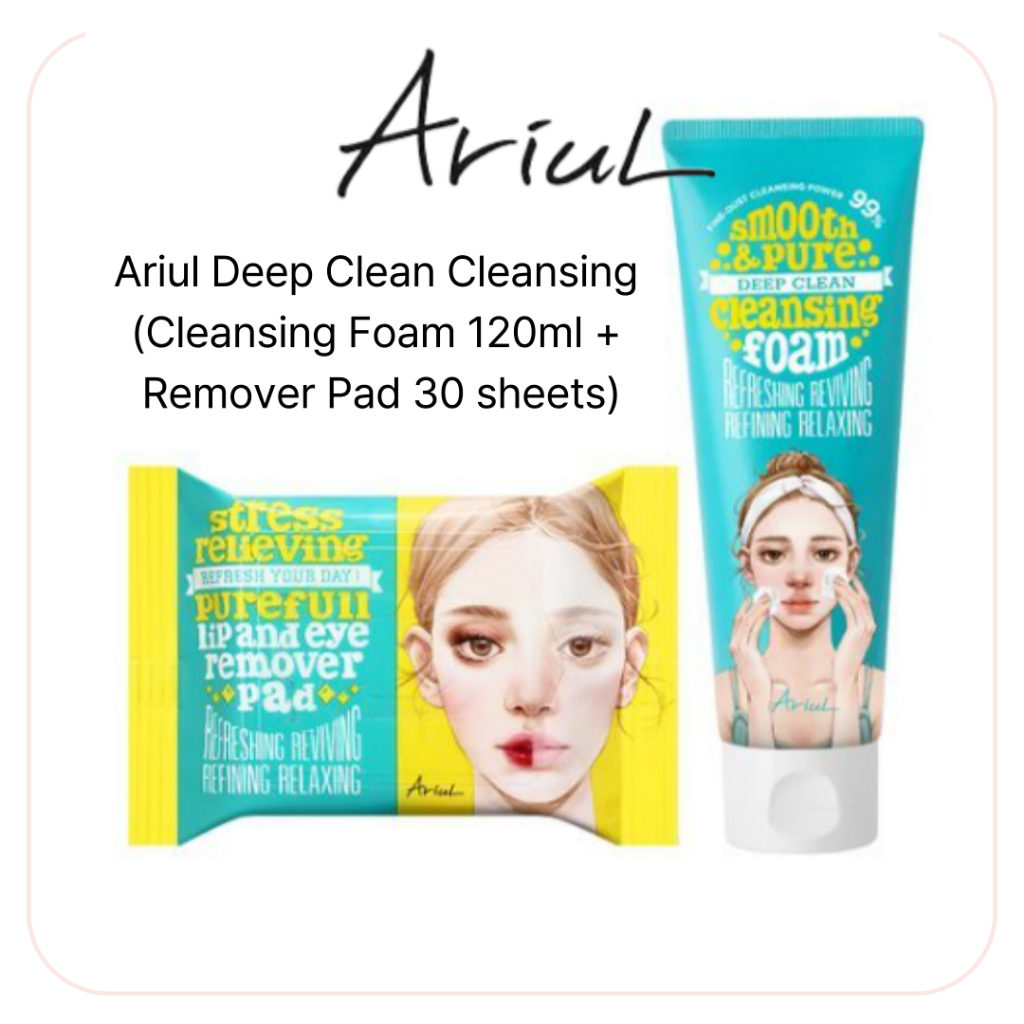 [Olive Young] Ariul Deep Clean Cleansin]g SET (Cleansing Foam 120ml + Remover Pad 30 sheets ...