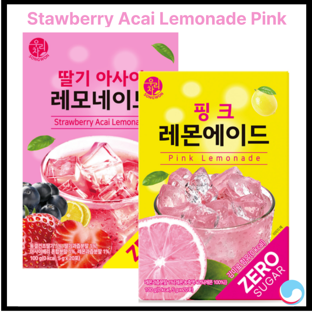 [Our TEA] Korean Strawberry Acai Pink Lemonade Zero Sugar Calorie ...