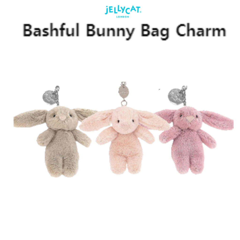 jellycat Bashful Bunny Bag Charm – Soft Plush Rabbit Keyring | Cute & Luxury Bag Accessory ...