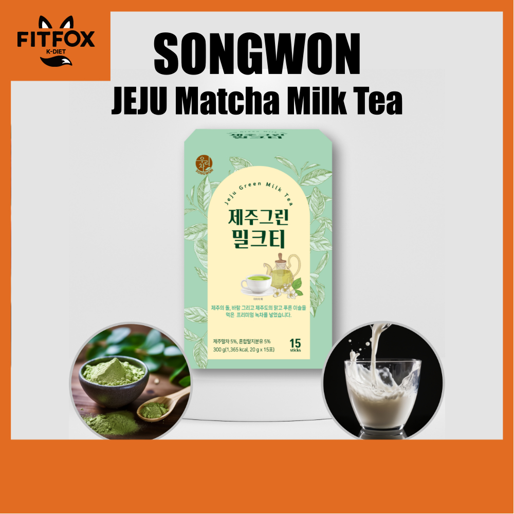 Songwon Jeju Green Tea Milk Tea Powder Stick 15pcs – Korean Matcha ...