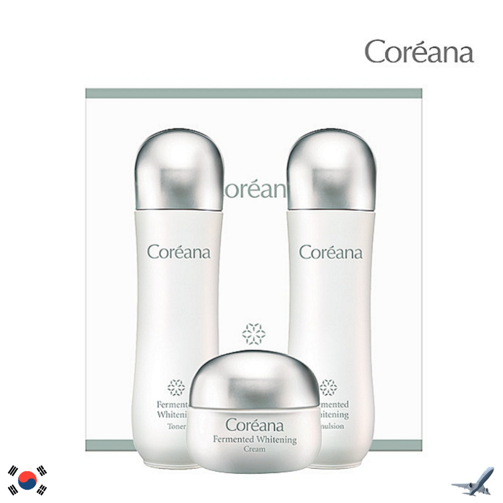 COREANA FERMENTED WHITENING TONER 150ml, EMULSION 150ml, CREAM 50ml ...