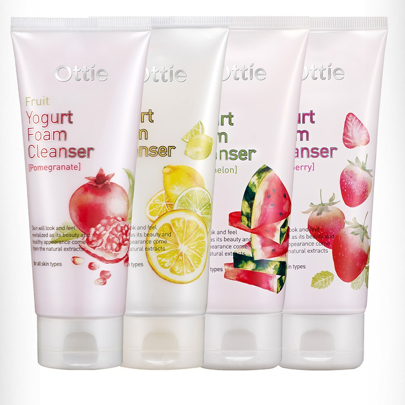Ottie Fruit Yogurt Foam Cleanser 150ml (Strawberry/Lemon/Watermelon ...