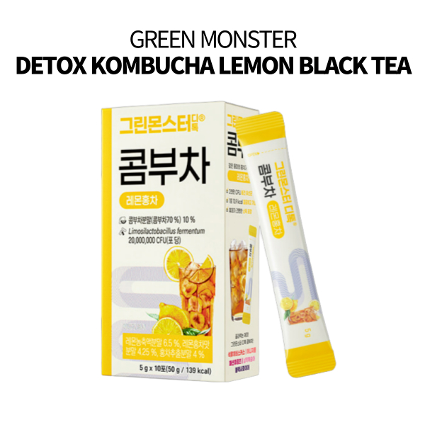 GREEN MONSTER Detox Kombucha Lemon Black Tea with Probiotics 5g ...