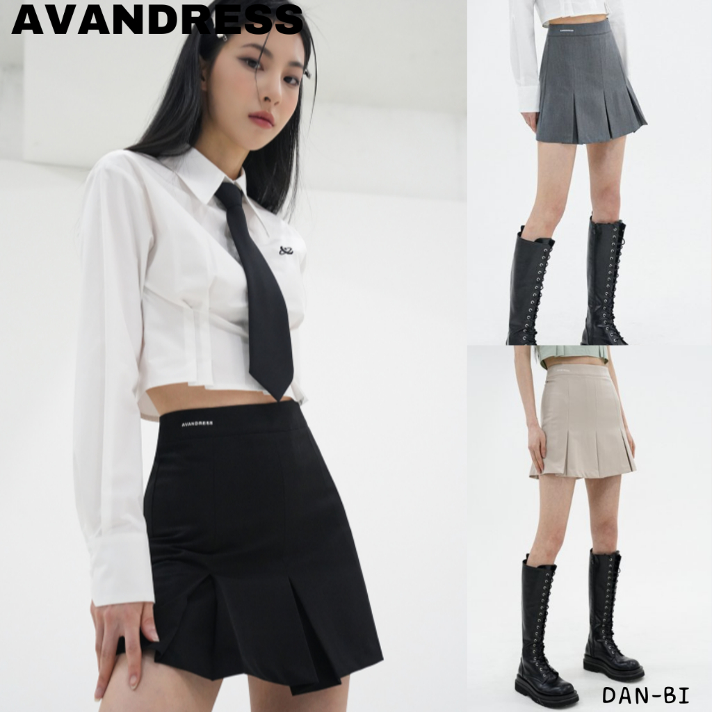 [AVANDRESS] Stacey pleats Skirt / 3COLOR / 100% AUTHENTIC / KOREA PRODUCT | Shopee Philippines