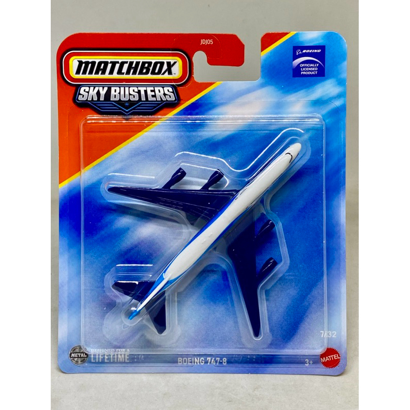 Matchbox BOEING 747 8 AIRLINER Blue White Transporter Sky Busters ...