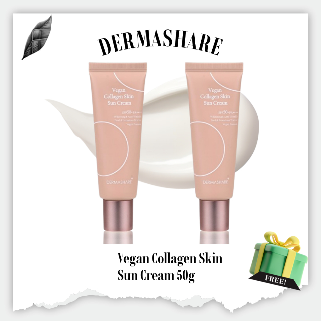 [1+1]Dermashare Vegan Collagen Skin Sun Cream SPF 50+ PA++++ | Shopee ...