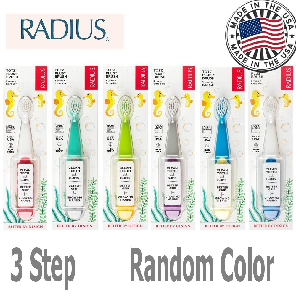 RADIUS Totz Plus(3Step) Kids Toothbrush BPA Free ADA, Teeth & Gums for ...