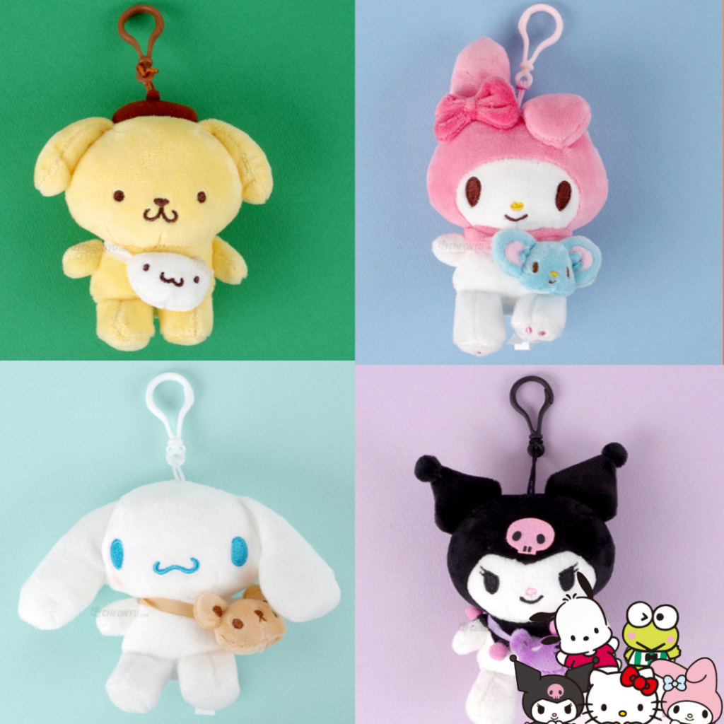 [Sanrio] Character Doll KeyRing Bag Keychain Kuromi My melody Cinnamoroll Pompompurin Bag ...