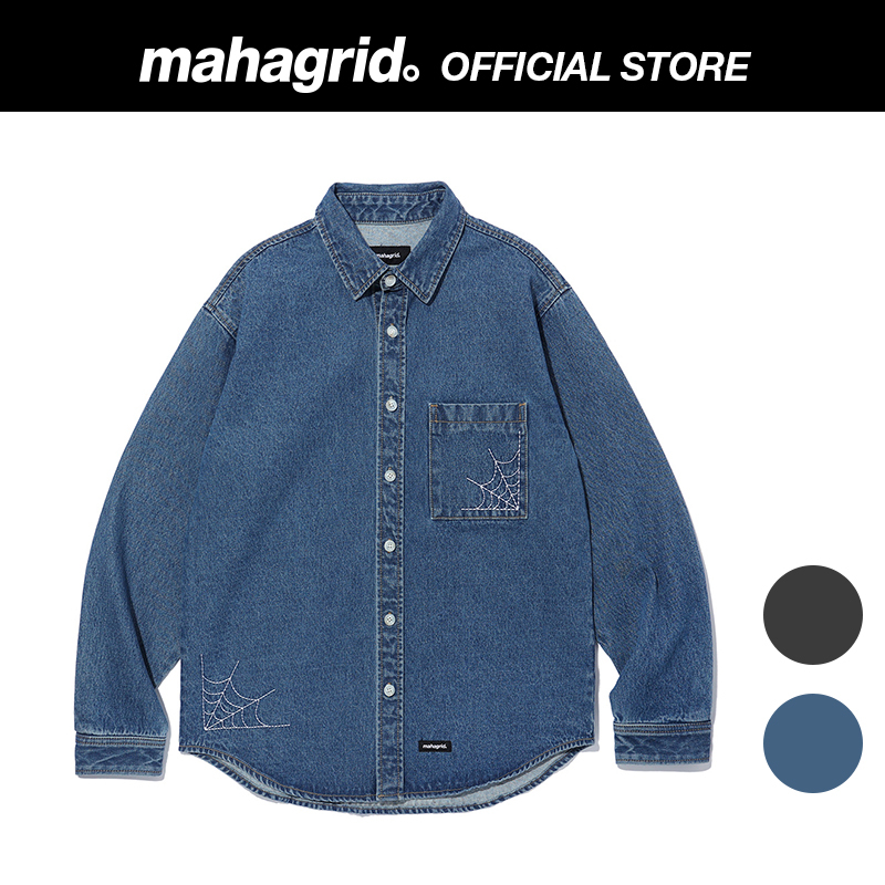 [MAHAGRID] WEB DENIM SHIRT JACKET | Shopee Philippines
