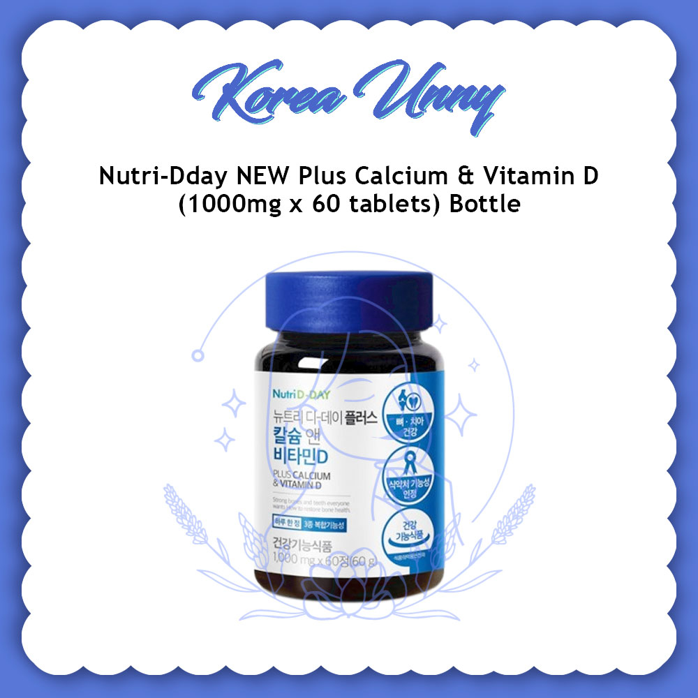 Nutri-Dday NEW Plus Calcium & Vitamin D 1000mg x 60 tablets (Bottle ...