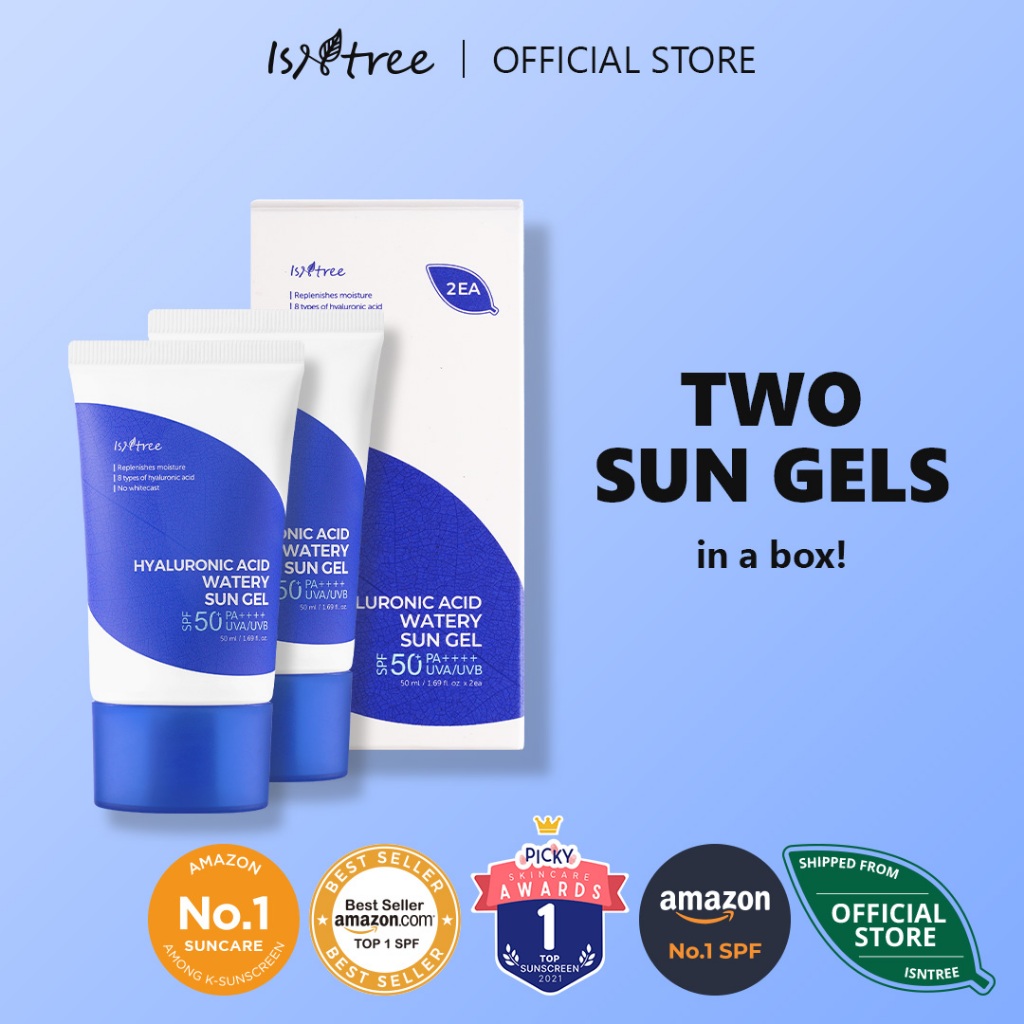 Isntree Hyaluronic Acid Watery Sun Gel 50ml 2ea | Shopee Philippines
