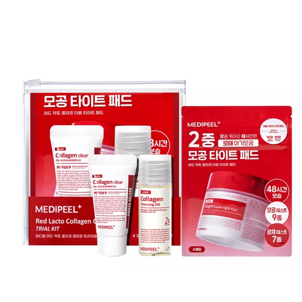 MEDIPEEL Red Lacto Collagen Cleansing Trial Kit ( 20ml+15ml+4ea ...