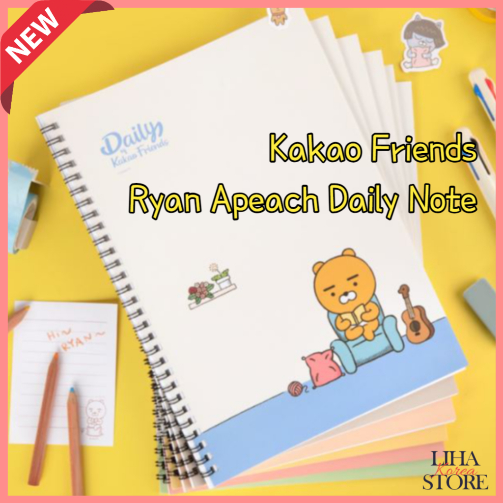 Kakao Friends Ryan Apeach Daily Note Ryan Apeach Note Kakao Friends Notebook Notepad New ...
