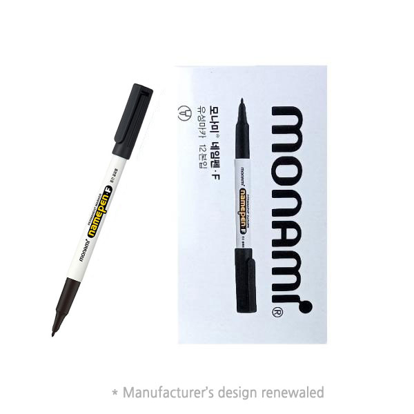 Monami Name Pen F Medium Permanent Marker Dozen Box - Black (12pcs ...