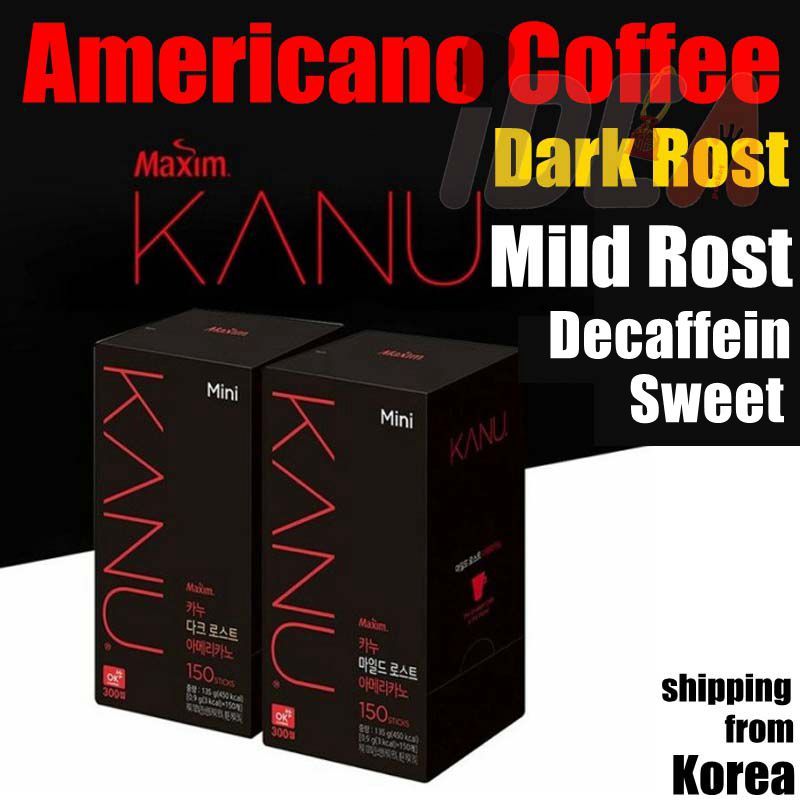 Kanu Americano Dark Roast Mild Roast 150 stick Maxim Instant Coffee ...