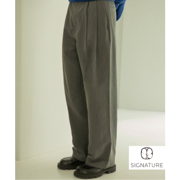 [DAONK] Double tuck wide slacks (SIGNATURE) KOREA 100% AUTHENTIC ...