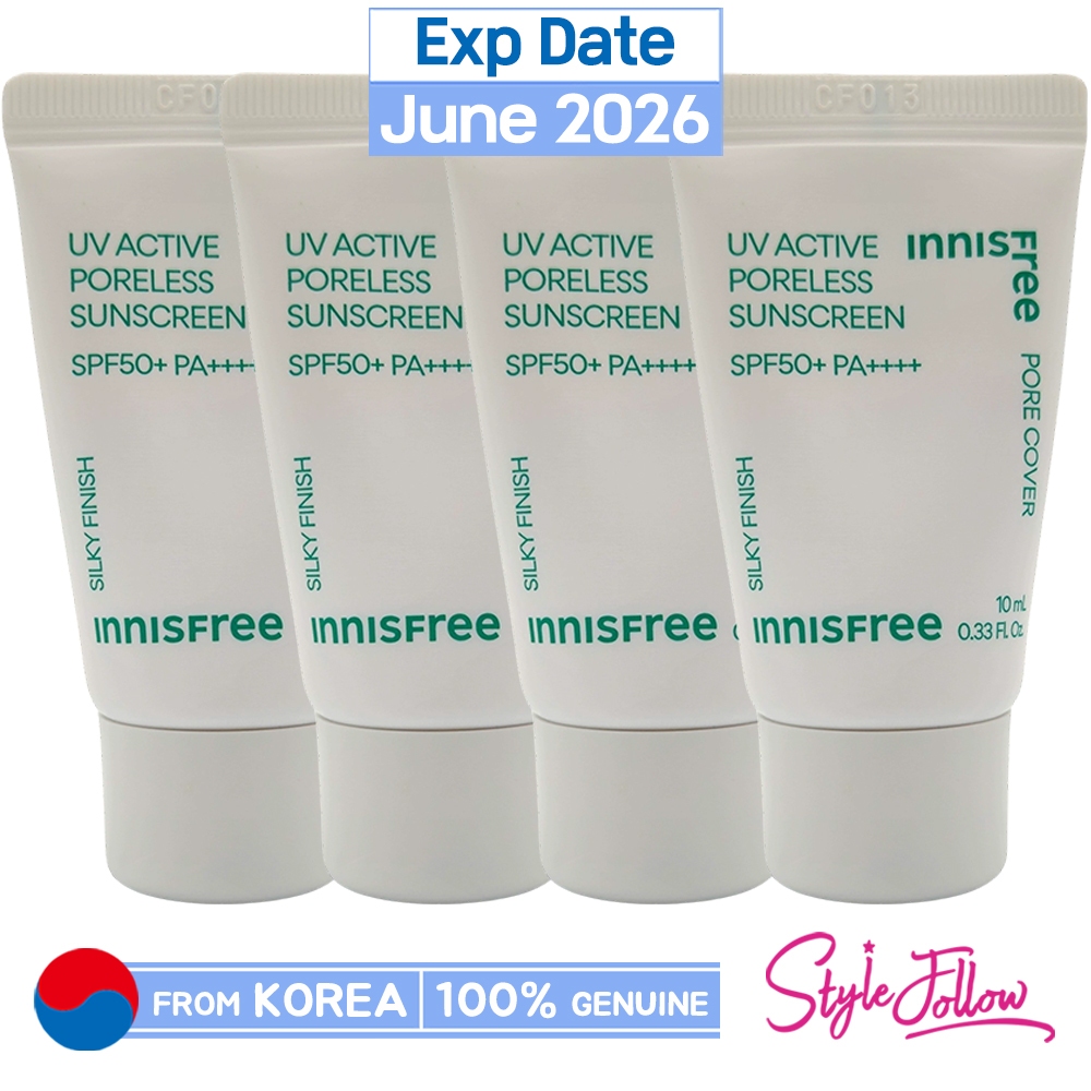 4pcs/40ml ️[INNISFREE] UV Active Poreless Sunscreen 10ml (SPF50+/PA ...