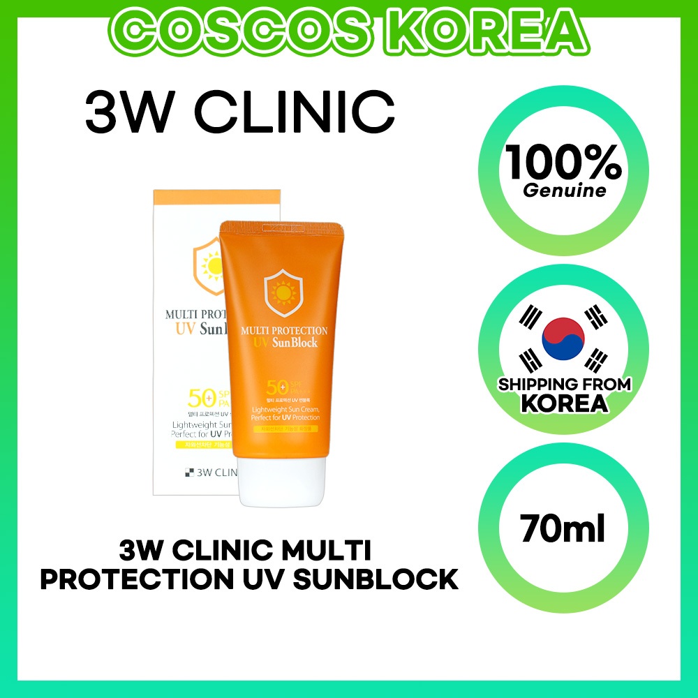 3W CLINIC Multi Protection UV Sunblock 70ml / Moisture (moisture supply ...