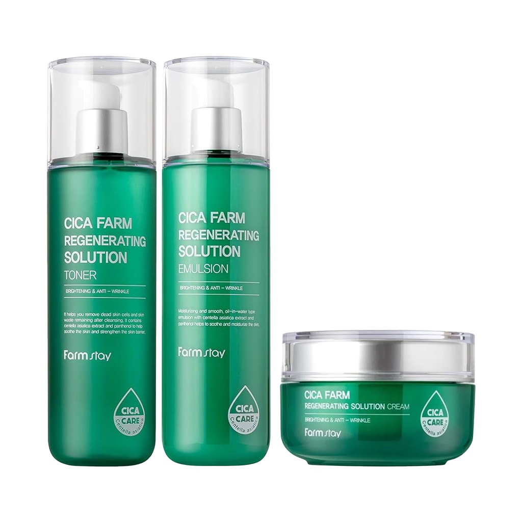 farmstay cica farm regenerating solution skincare line(toner 200ml ...