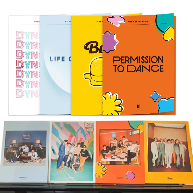 BTS Piano Sheet Music (Package) four (4) songs "Dynamite", "Life Goes ...