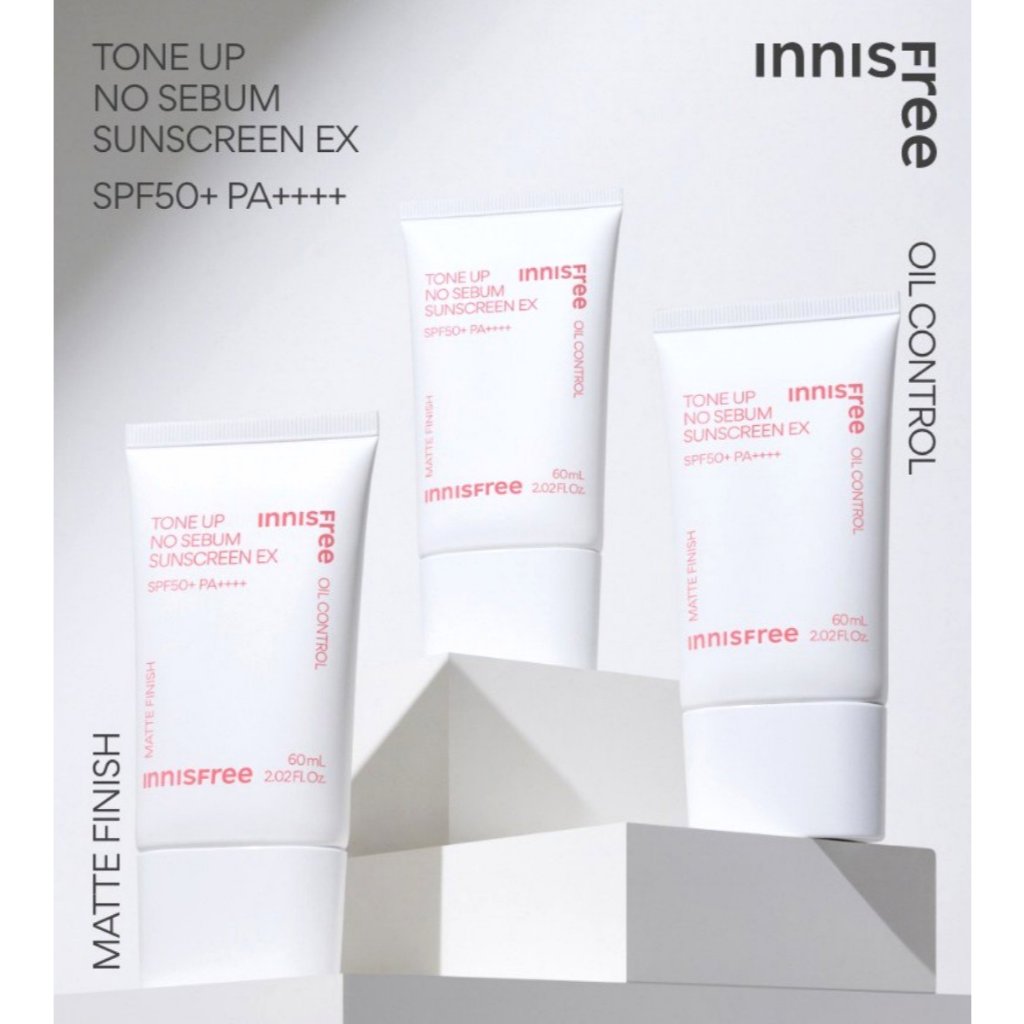 Innisfree Tone Up No Sebum Sunscreen EX SPF50+ PA++++, 60ml, Pore Sebum Care, Sun Cream,made in ...