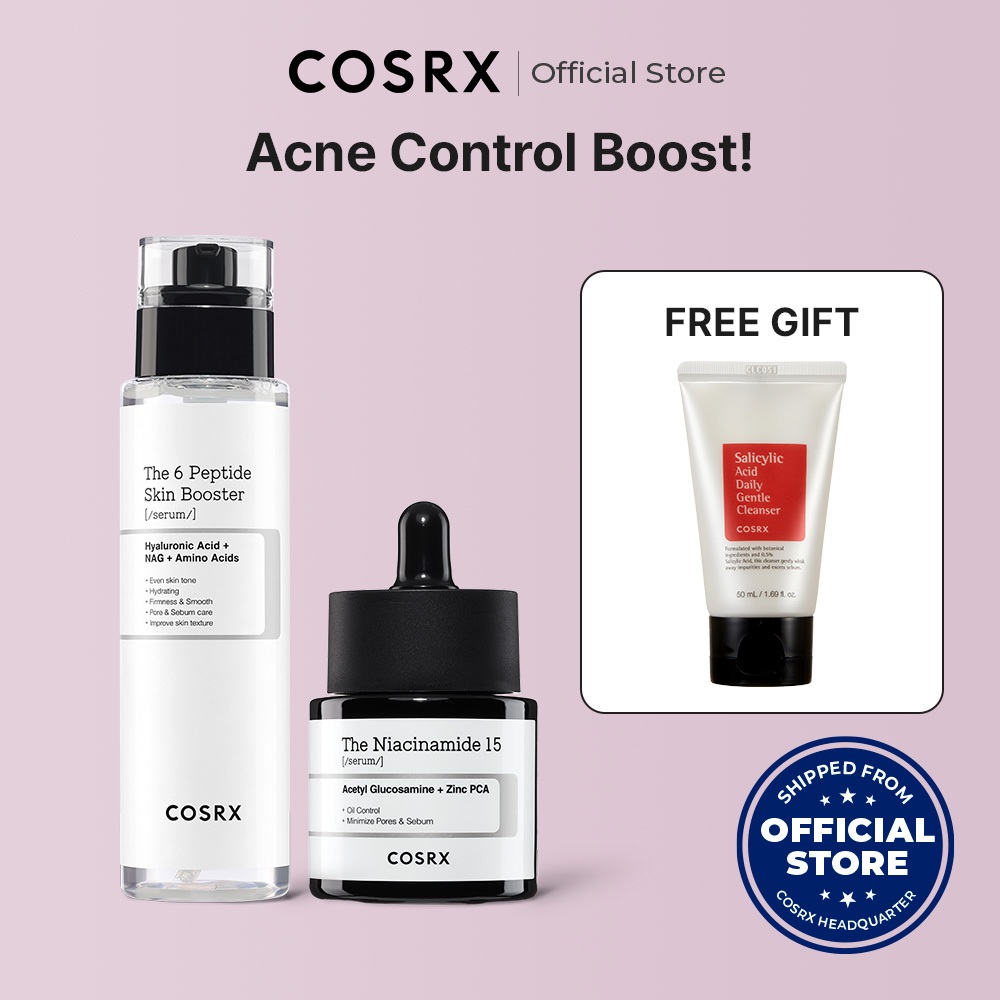 [COSRX OFFICIAL] ACNE CONTROL BOOST SET_6 Peptide Serum + Niacinamide ...