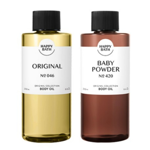 Happy Bath Original Collection Body Oil Original, Baby powder 250ml ...