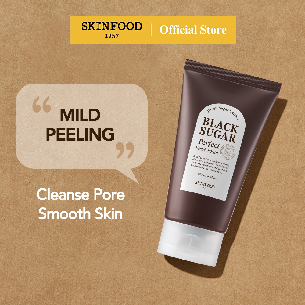 [SKINFOOD Official] Black Sugar Perfect Scrub Foam 180ml / Refine Skin ...