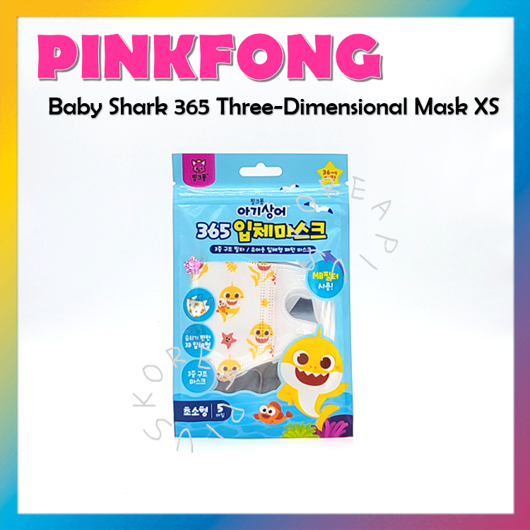 [PINKFONG] Baby Shark 365 Three-Dimensional Mask XS 5pcs | Shopee ...