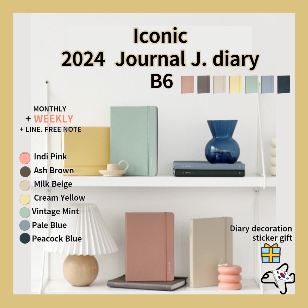Iconic Journal J. Diary B6 Size/Korean Diary/ Simple Diary /Date Type ...