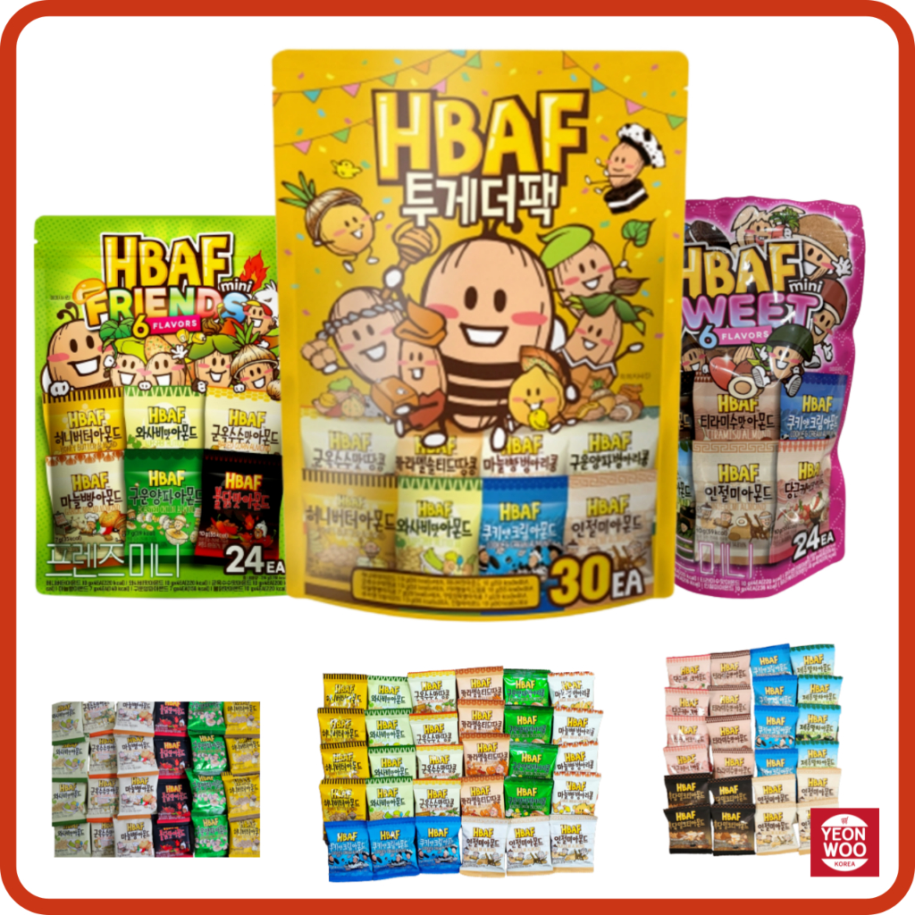 hbaf together 8 flavors 30 packs 276g, friends mini 8 flavors 24 pack ...