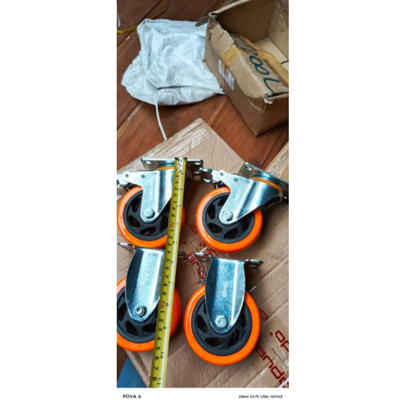 4 inch MULLER display case wheels 4 pieces 2 on + 2 brakes without ...