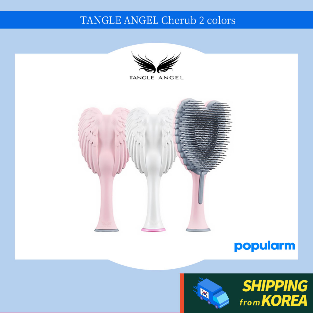 TANGLE ANGEL Cherub white pink Hair Brush Detangler Brush Good Massage ...