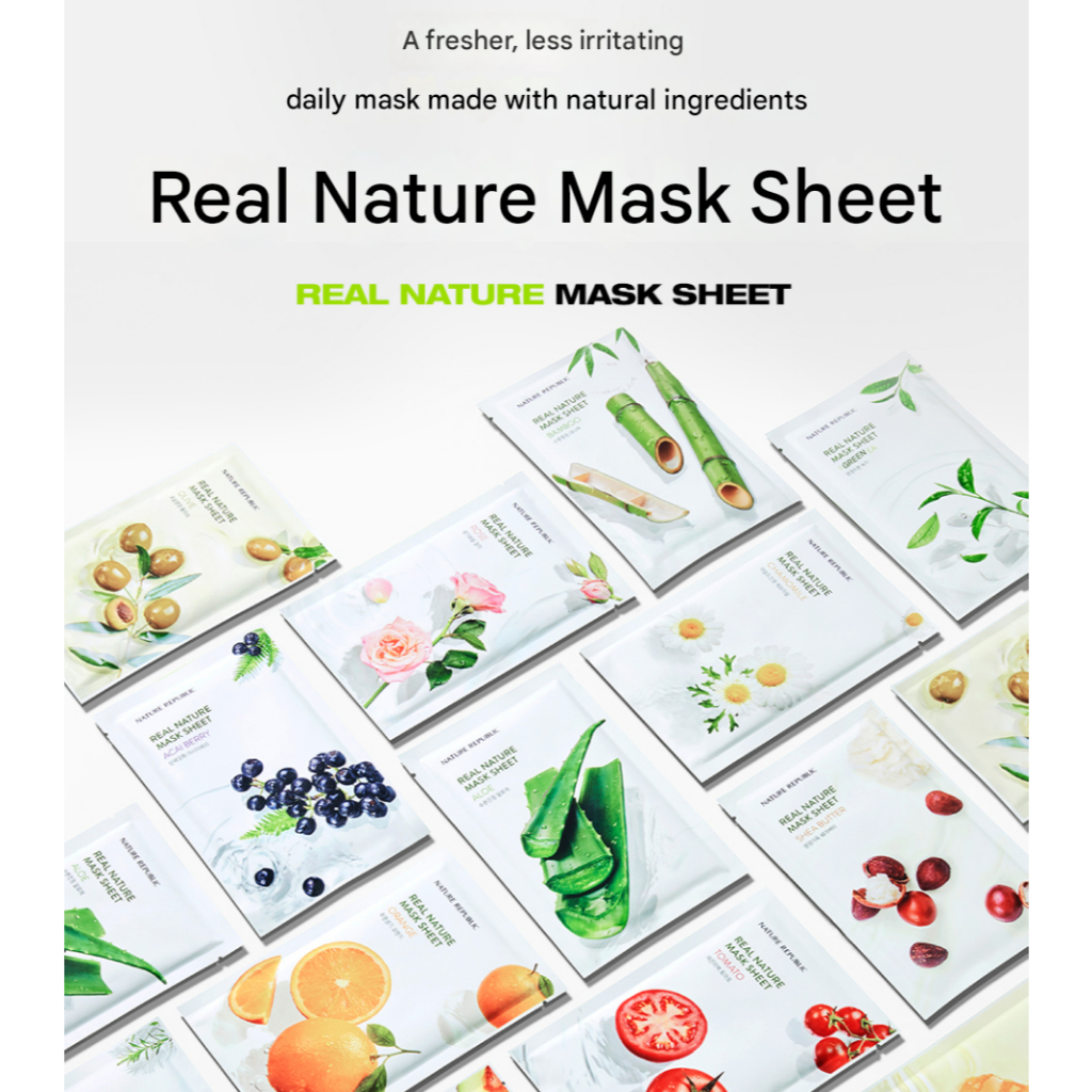 Nature Republic] Real Nature Mask Pack 10+10 | Shopee Philippines