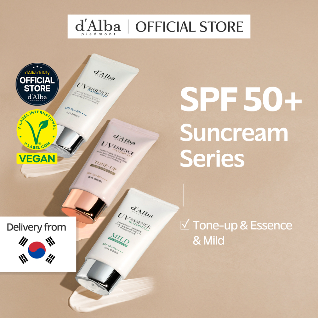 [D'ALBA OFFICIAL] Waterfull Essence & Mild & Tone-up Sunscreen Series ...