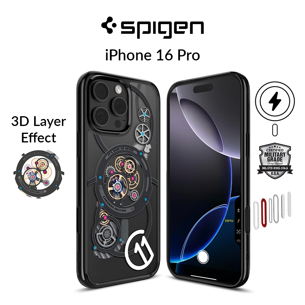 Spigen iPhone 16 Pro Case 6.3" c11 Chronos Magfit 3D Spatial Effect ...