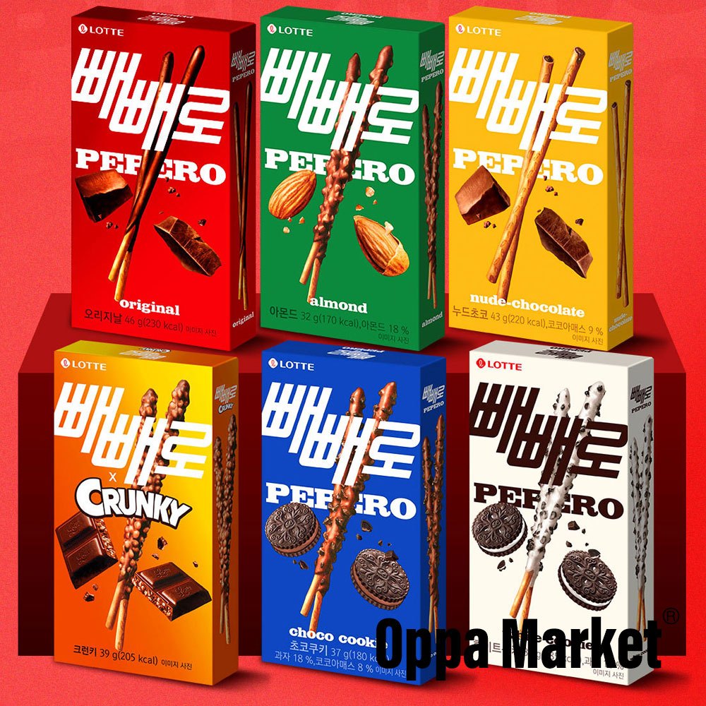 Lotte Korean Peppero Chocolate Field Almond Cookies Crunky | Shopee ...
