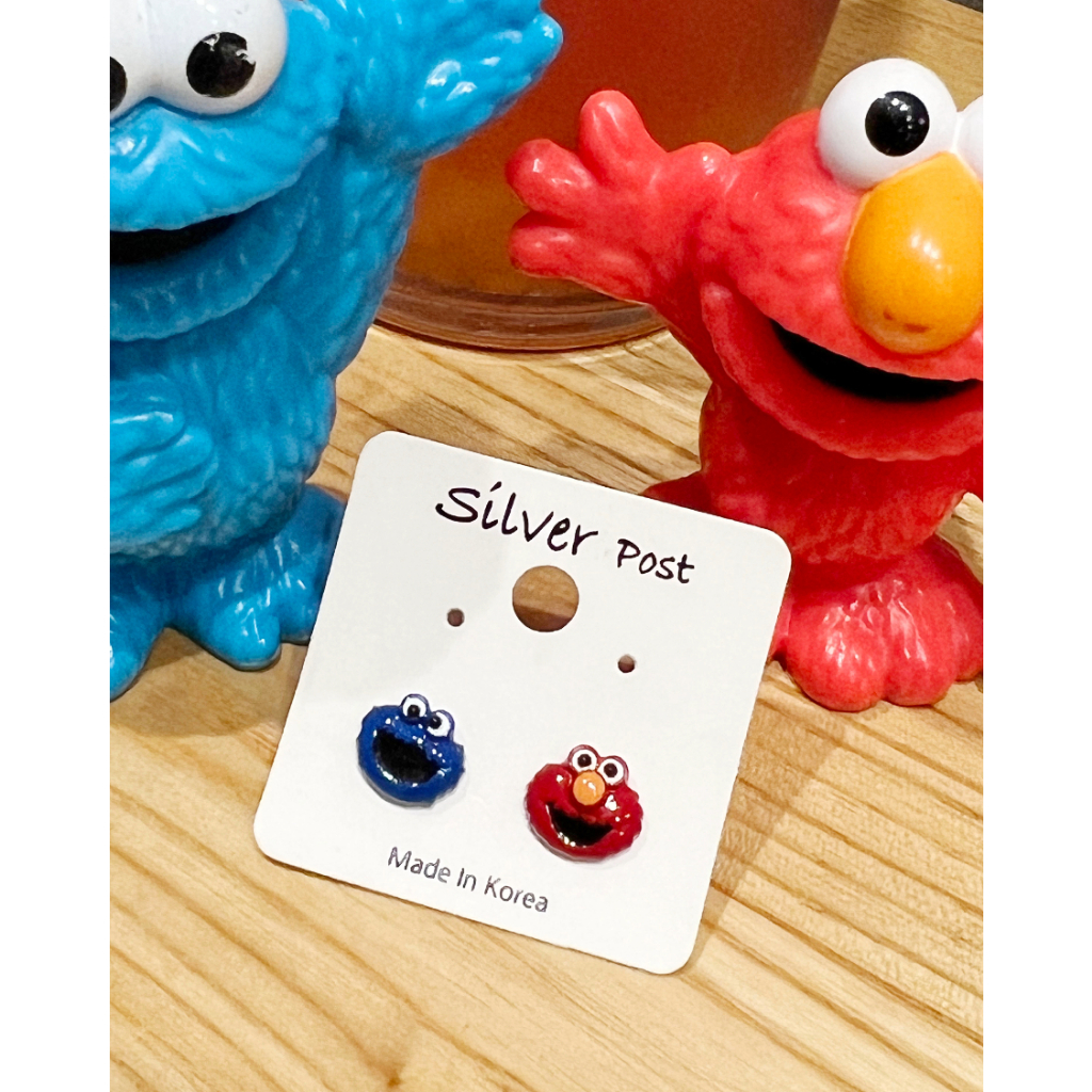 Sesame Street Stud Earrings , Cookie Monster And Elmo Earrings, The ...