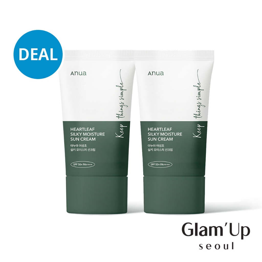 [ANUA] Heartleaf Silky Moisture Sun Cream SPF 50+ PA++++ Korean Sunscreen Olive Young - Glamup ...