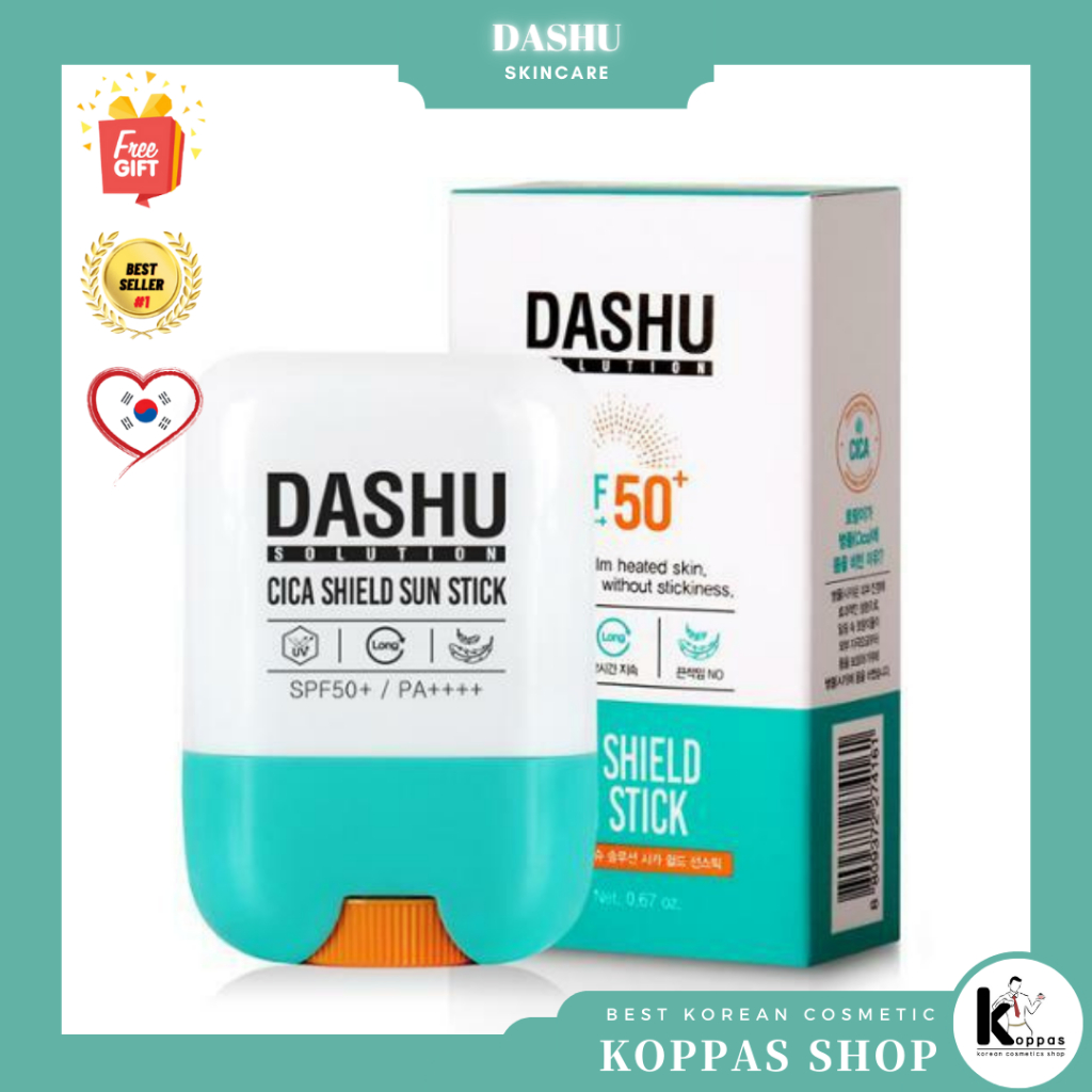 DASHU SOLUTION CICA SHEILD SUN STICK 19g SPF 50, UVA/UVB face & body protection for sensitive ...