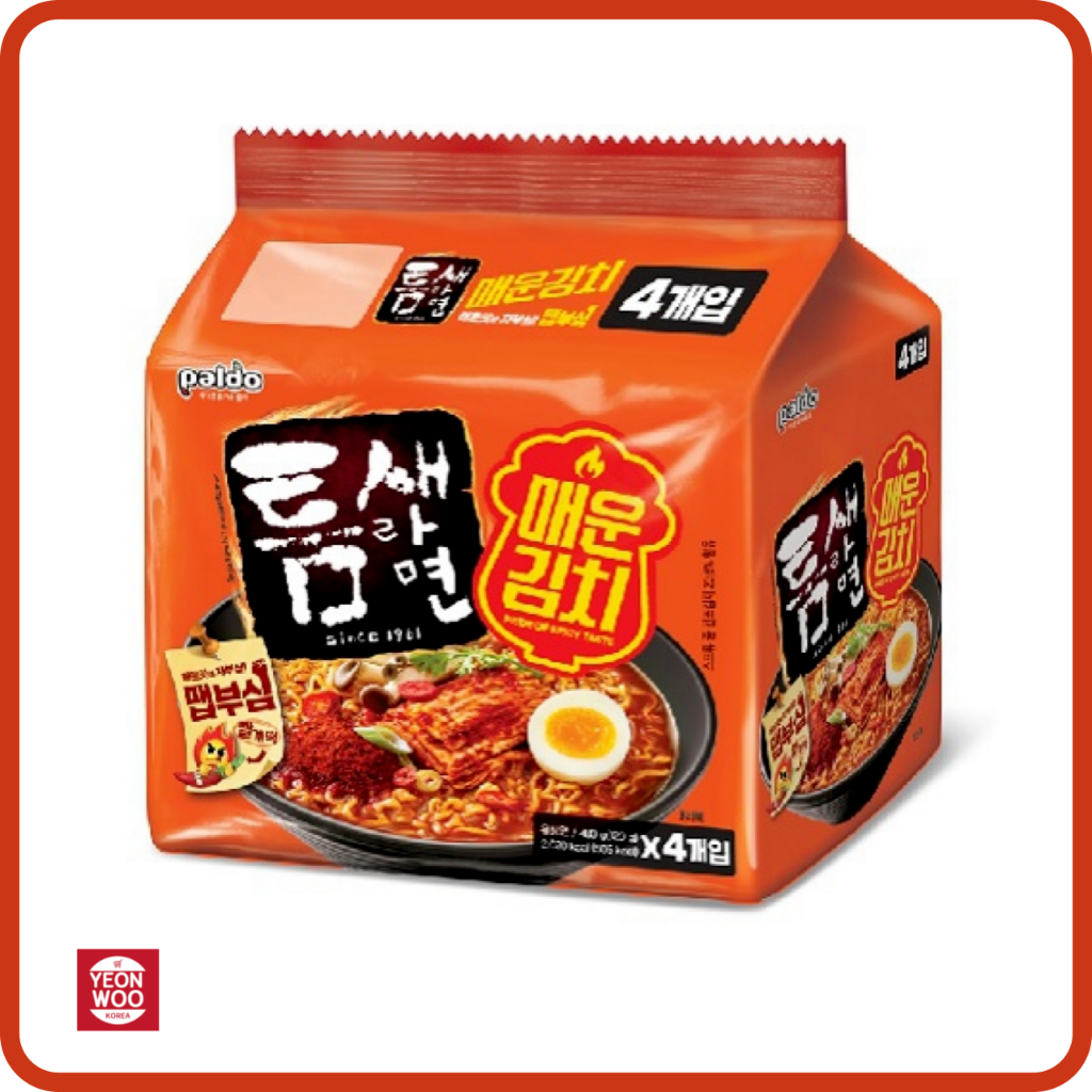 [Paldo] Korean Extra Spicy Ramen Teumsae Kimchi Ramen 480g | Shopee ...