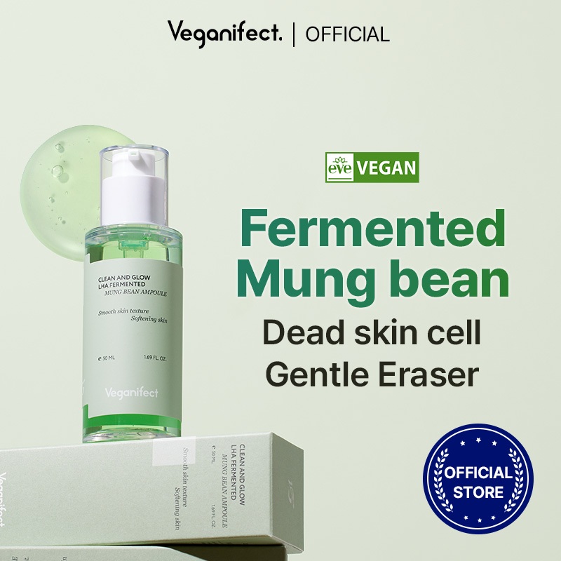 [VEGANIFECT] LHA Mung Bean Ampoule 50ml / Clean&Glow Green Barley / Blackhead, sebum, dead skin ...