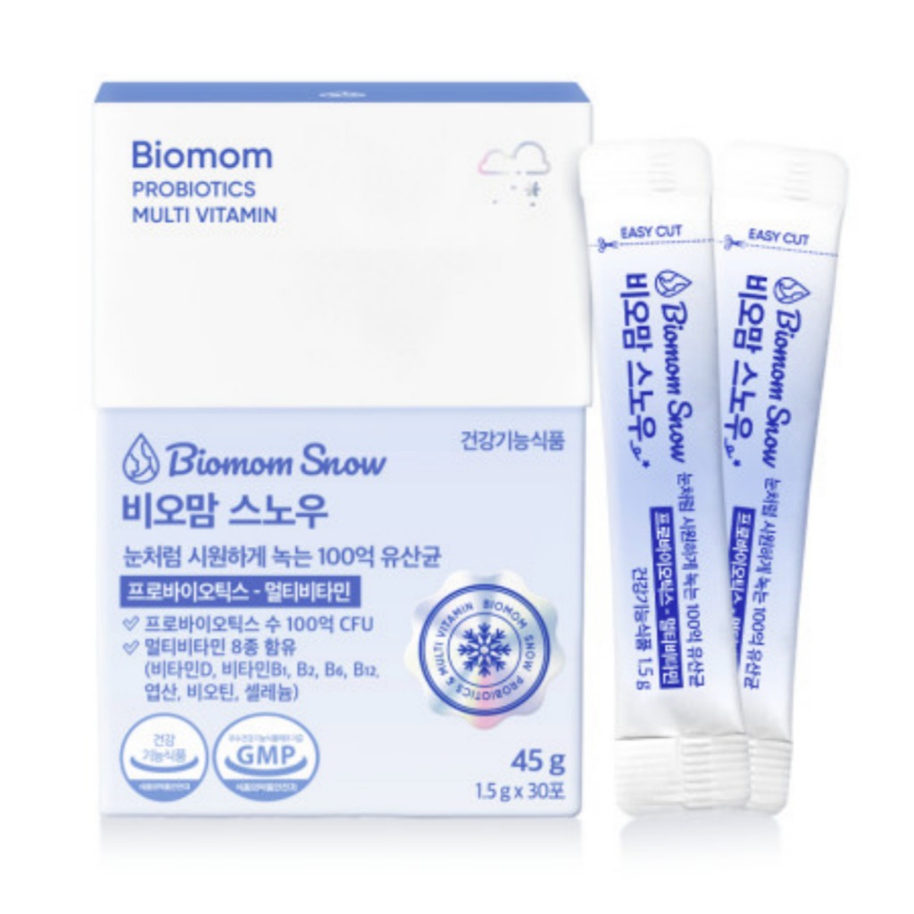 BIOMOM Snow Probiotics (10 billion CFU) + 8 types of multivitamins 1.5g ...