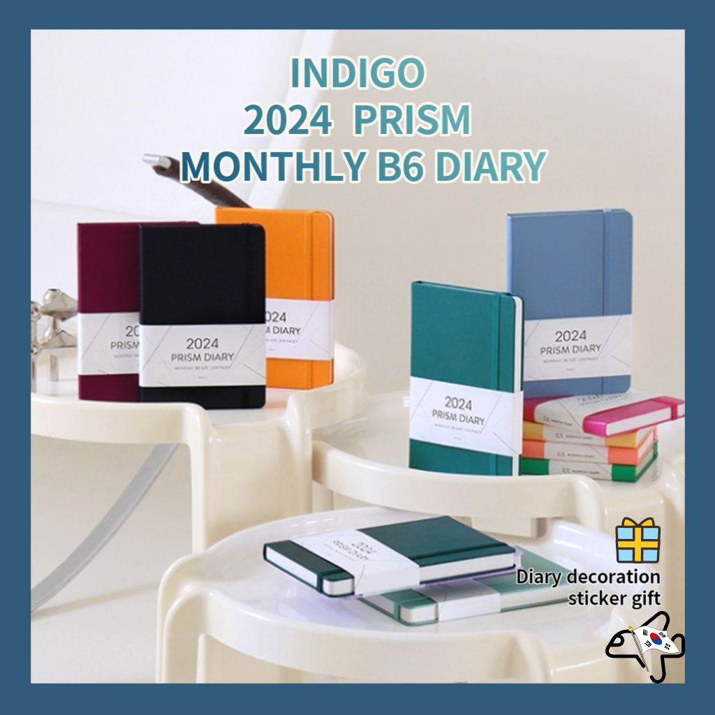 2024 Indigo Prism Monthly Diary B6/Indigo 2024 Diary/2024 Diary/Korean Planner/Korean diary ...