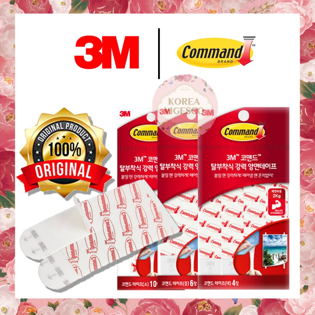 3M Command Strips Refill Small Medium Large Mounting Tape Double-Sided ...