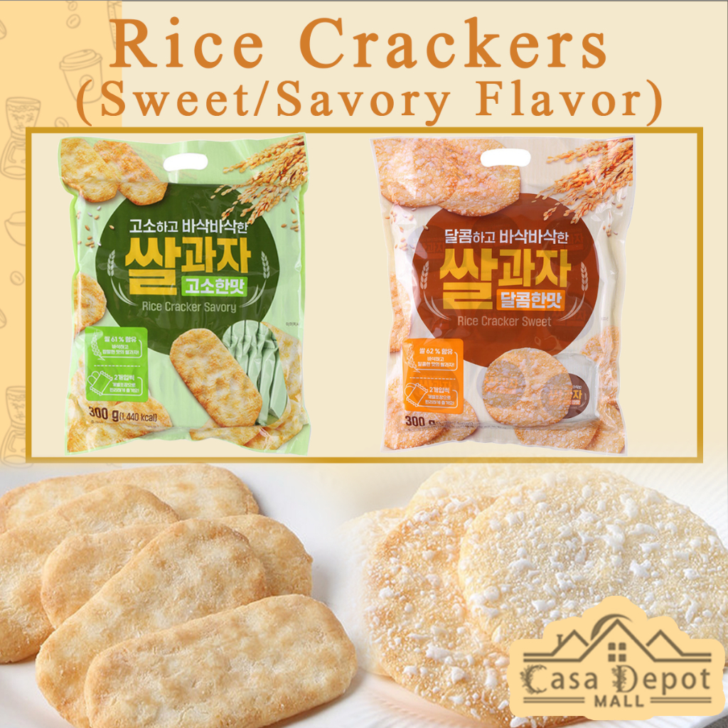 Rice Crackers Sweet and Savory Korean Snacks Two Flavors | Shopee ...