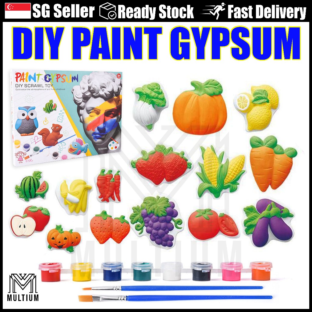 (Landscape Box) DIY Paint Gypsum - Vegetable and Fruits| Kid Plaster ...