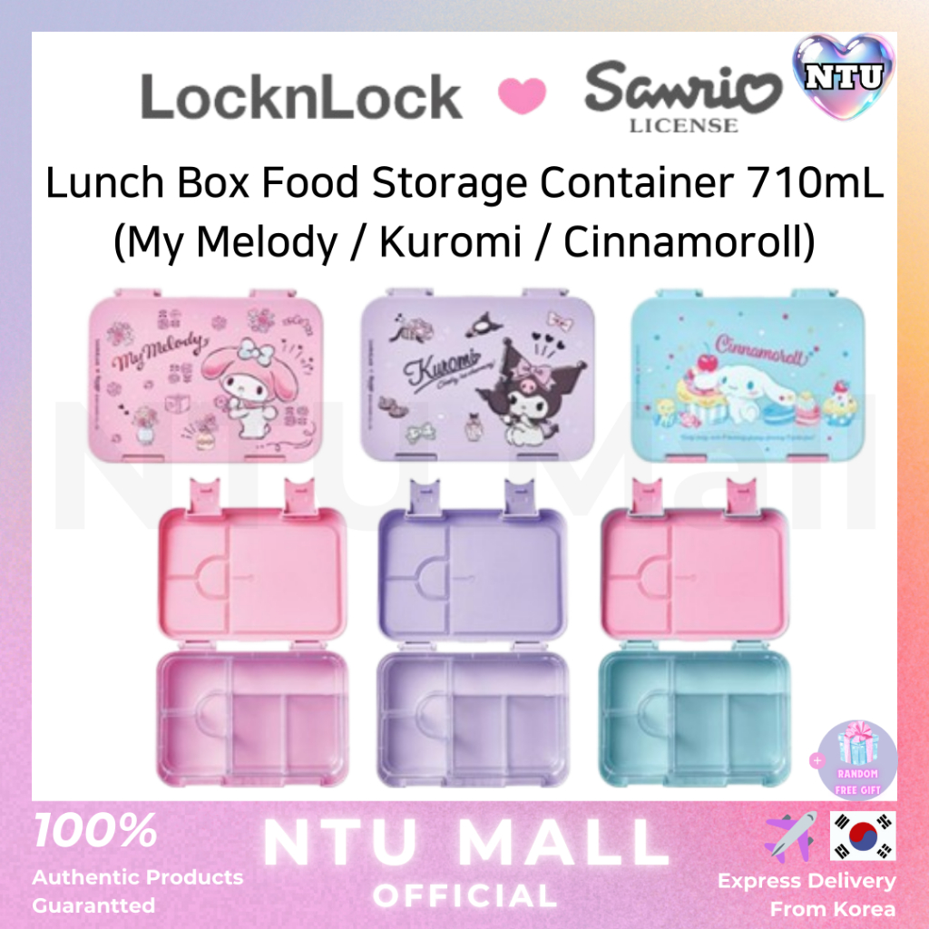 [LocknLock X Sanrio] NEW Lunch Box Food Storage Container 710mL (My Melody / Kuromi ...